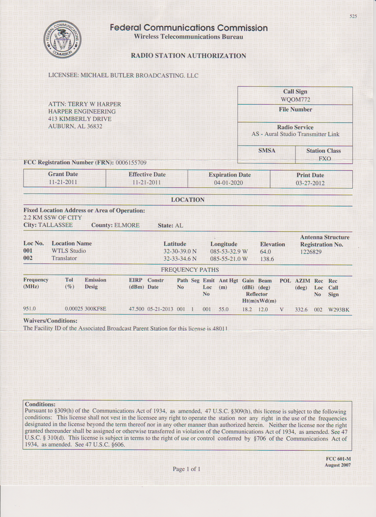 1300 WTLS & 106.5 FM